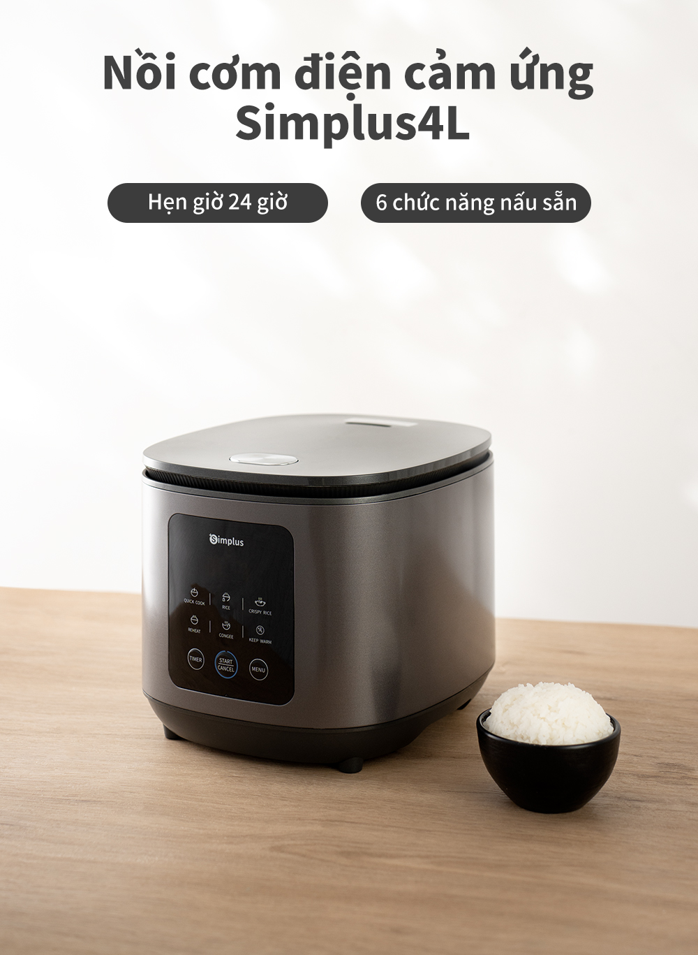 Simplus Nồi Cơm Điện Cảm Ứng 4L Hẹn Giờ 24 Tiếng DFBA008 - Bảo Hành 12 Tháng | Shopee Việt Nam