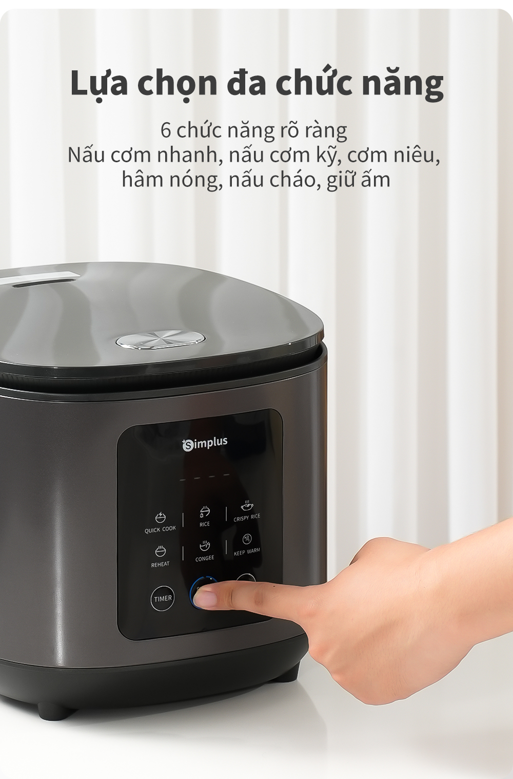 Simplus Nồi Cơm Điện Cảm Ứng 4L Hẹn Giờ 24 Tiếng DFBA008 - Bảo Hành 12 Tháng | Shopee Việt Nam