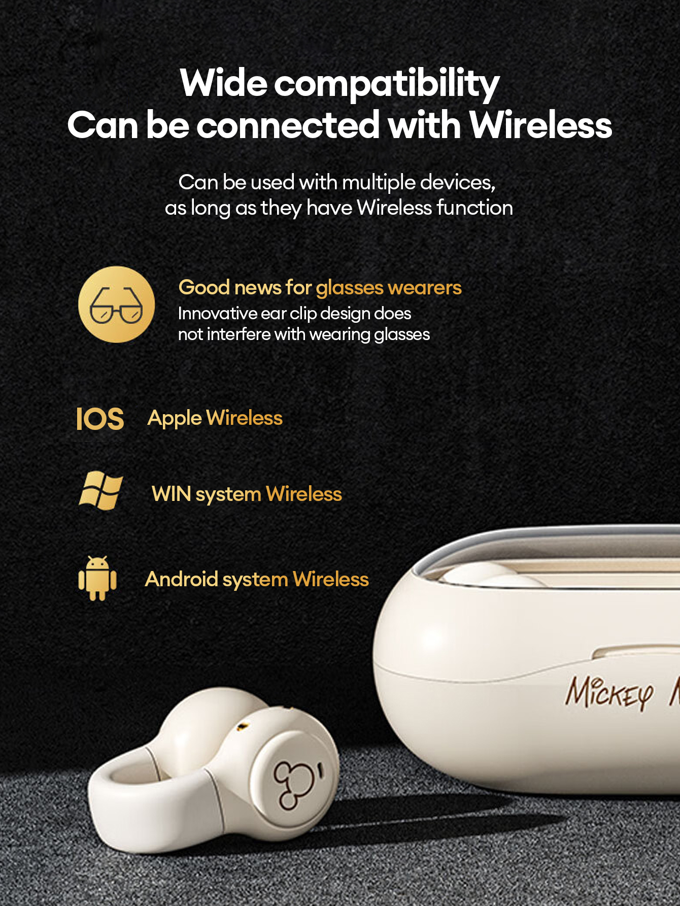 Tai Nghe Bluetooth Disney DN12 Dạng Kẹp Vành Tai Chất Lượng Cao ...