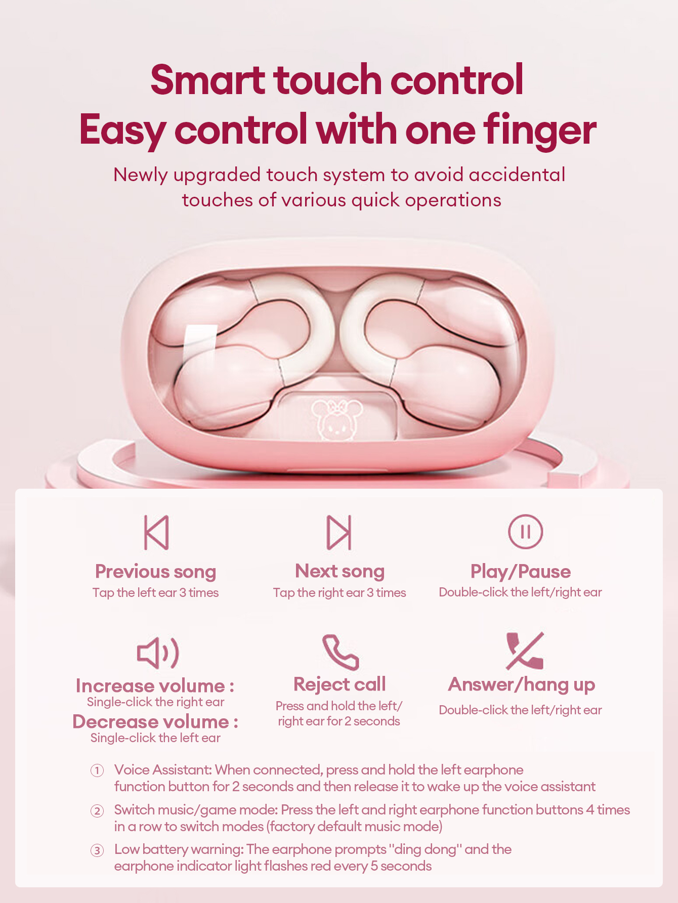 Tai Nghe Bluetooth Disney DN12 Dạng Kẹp Vành Tai Chất Lượng Cao ...