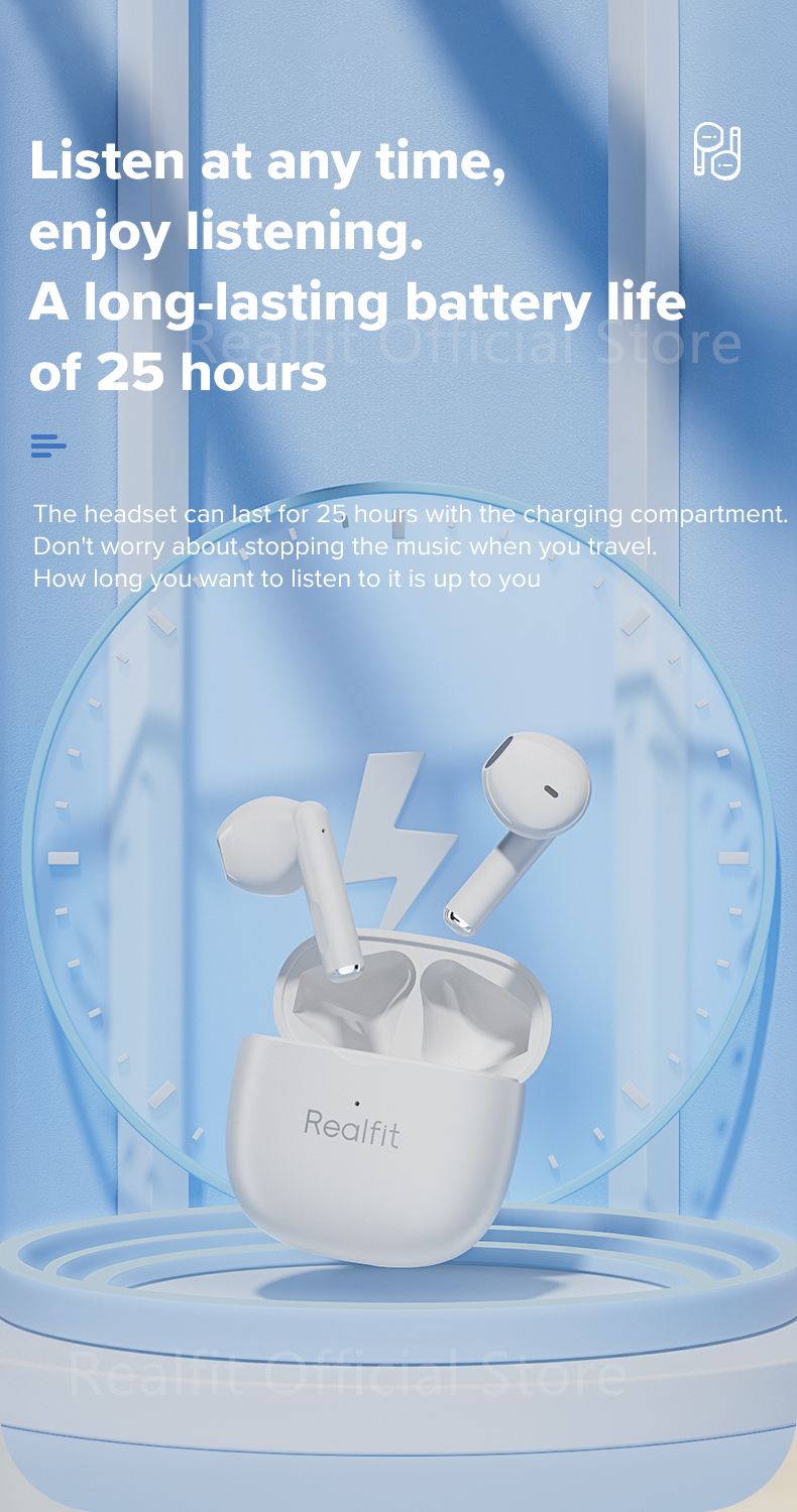 Tai nghe Bluetooth Realfit F1TWS Tai nghe chơi game thể thao không dây Mini có Mic Gọi Video ...