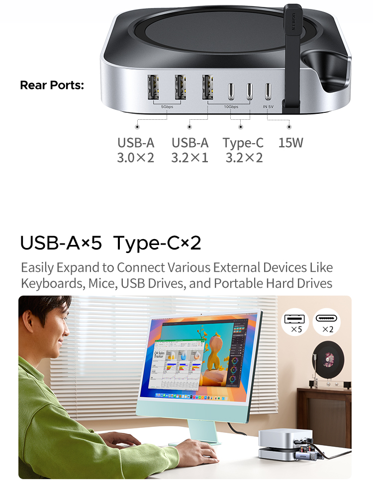 UGREEN USB HUB Docking Station cho Mac Mini M4 M4 Pro M.2 NVMe SSD 8TB ...