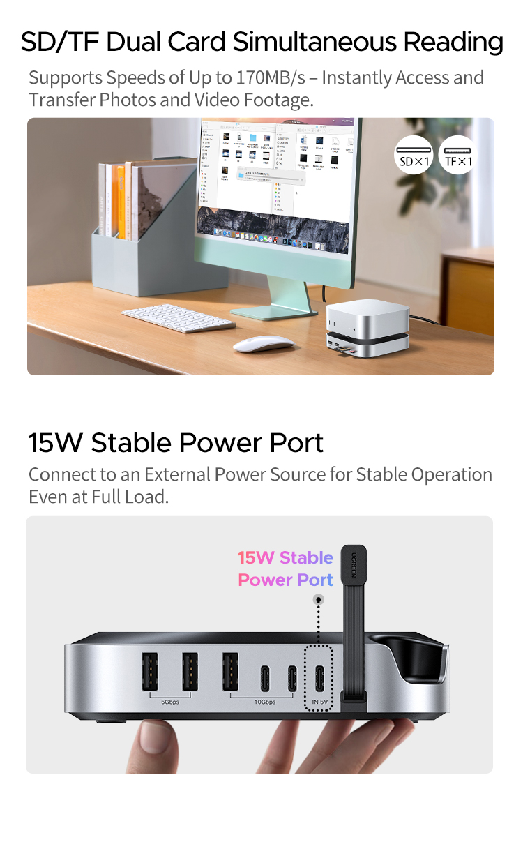 UGREEN USB HUB Docking Station cho Mac Mini M4 M4 Pro M.2 NVMe SSD 8TB ...