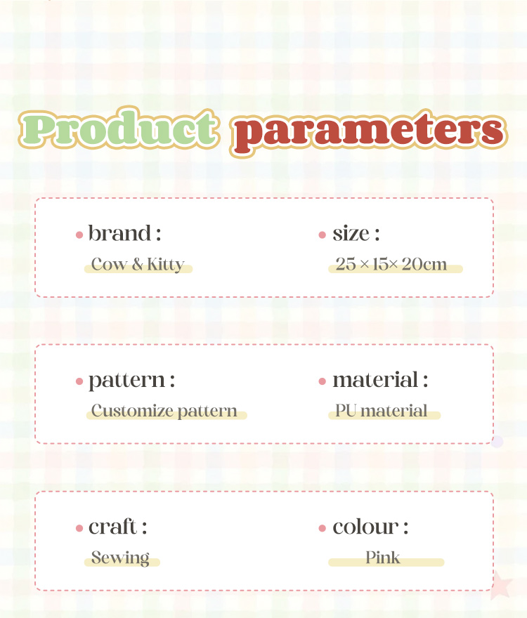 BORRY ROSA / COW & KITTY Túi xách đeo chéo màu hồng túi giỏ màu hồng có ...