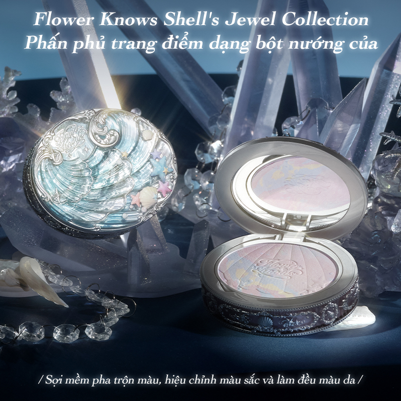 Phấn Phủ Nén Flower Knows Shell 's Jewel Bộ sưu tập Kiềm Dầu Che Khuyết ...