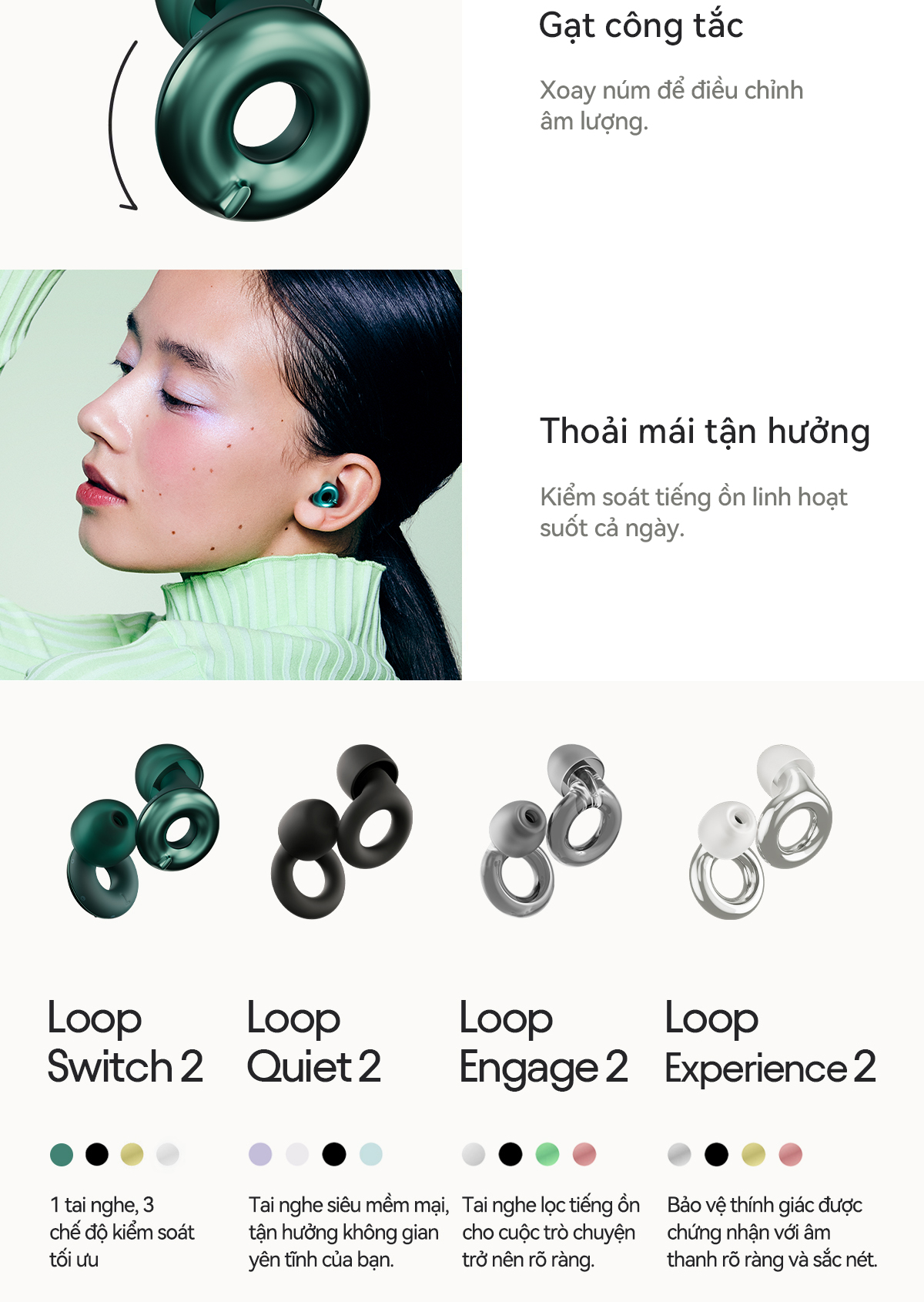 Loop Switch 2 – Nút Bịt Tai Giảm Tiếng Ồn Đa Chế Độ | Bảo vệ thính giác ...