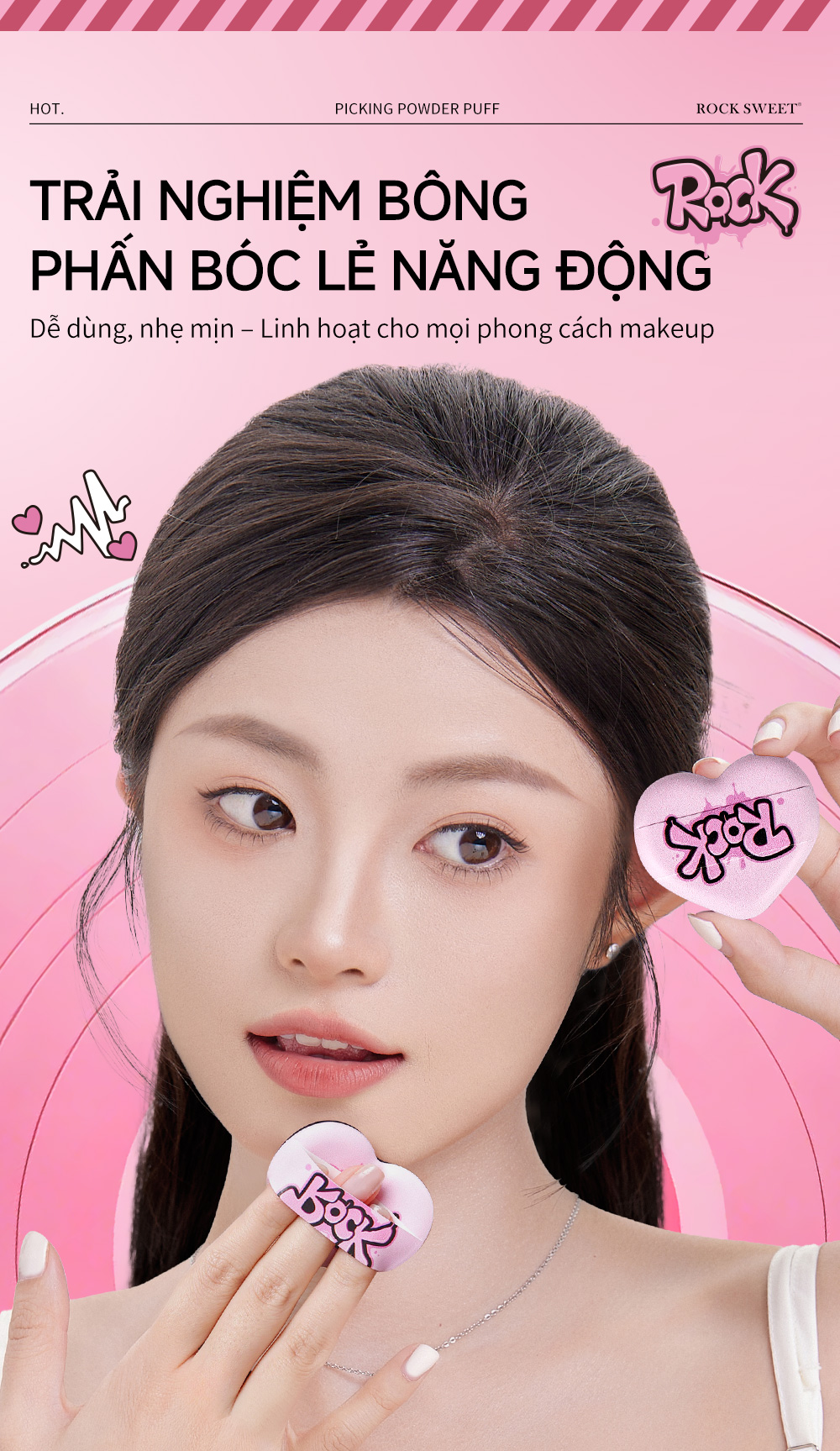 [8 Cái] Bông trang điểm hình tam giác Rock Sweet – Đế mịn, không gây ...