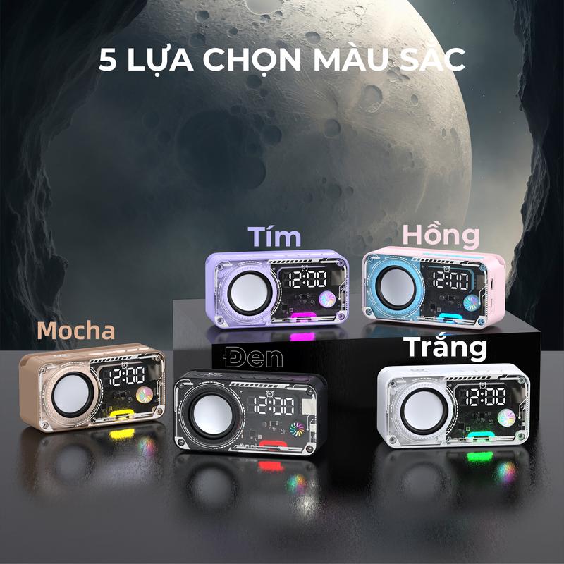 GOOJODOQ Loa Bluetooth không dây Thiết kế gió cơ khí Hiển thị thời gian ...