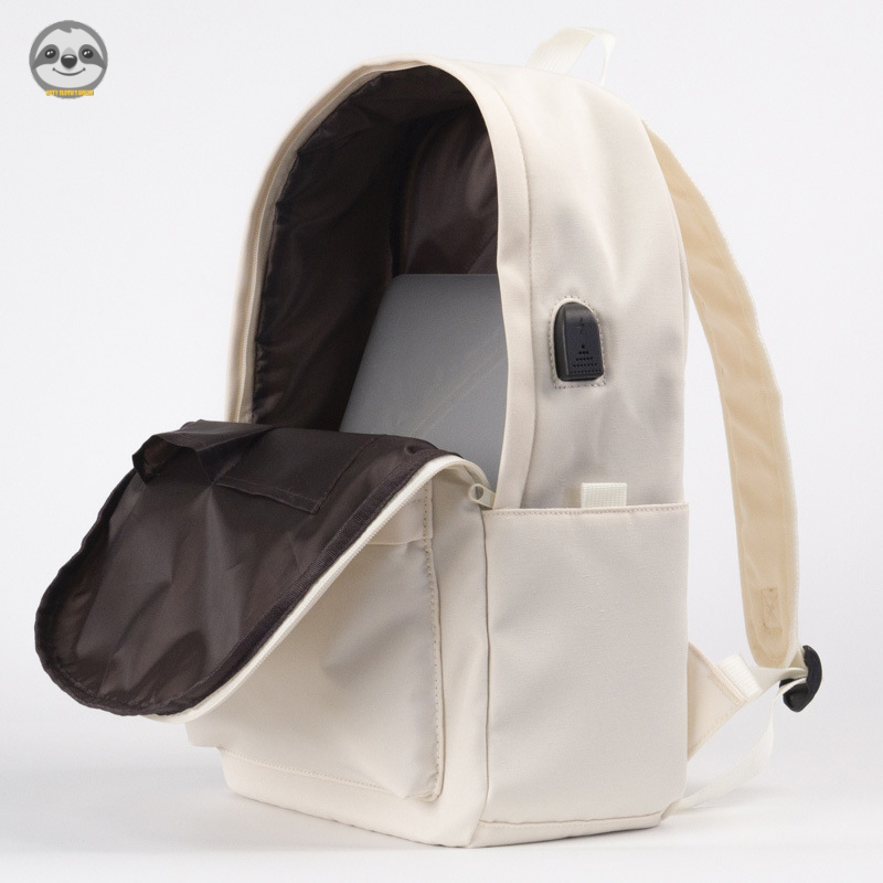 Phong cách Nhật Bản Muji Style / Màu trơn chống nước kèm ba lô USB / Ba lô du lịch máy tính giải ...