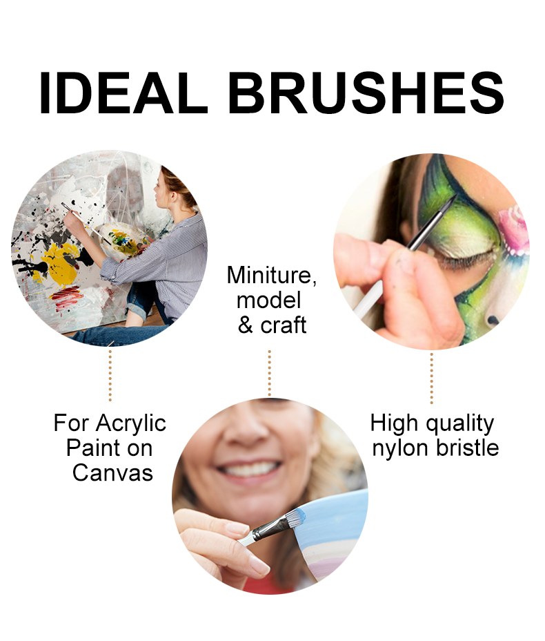 Bộ 10 Cọ Sơn Chuyên Nghiệp - Lông Nylon Cho Acrylic, Dầu, Màu Nước, Chi ...