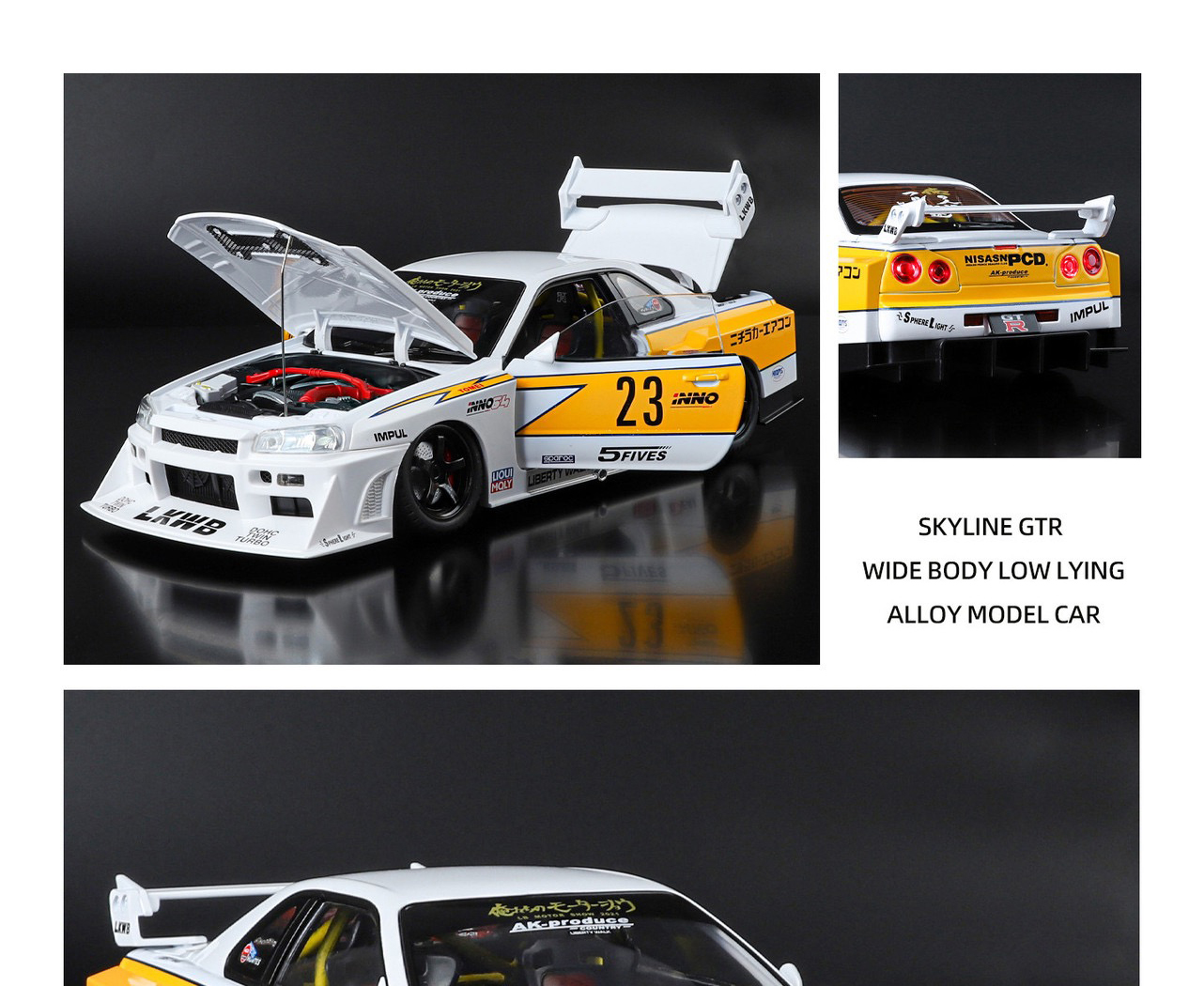 Tỉ Lệ 1: 18 Nissan GTR S15 LKWB Hợp Kim Xe Mô Hình Diecast Xe Âm Thanh ...
