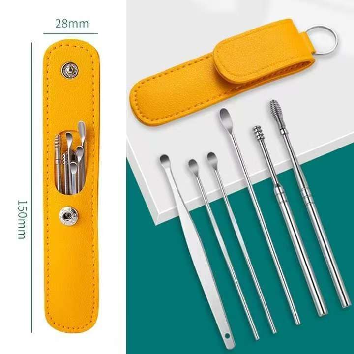 TheMall 6 Cái / bộ Bộ làm sạch tai Earpick Ear Wax Remover Ear Spoon ...