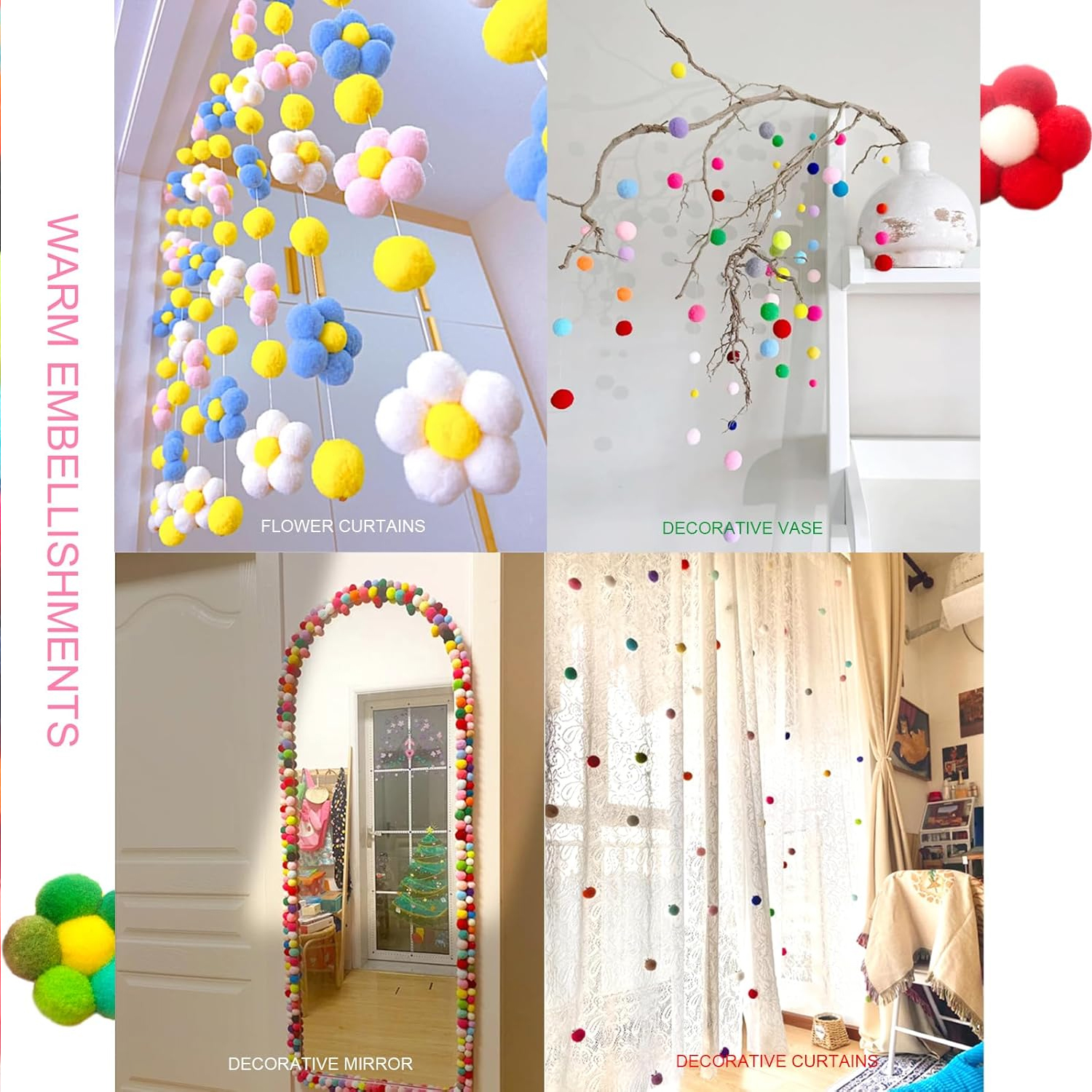 1 Inch 100/200/500 Bông Pom – Bóng Bông Mềm và Xốp – Vật Liệu Nghệ ...