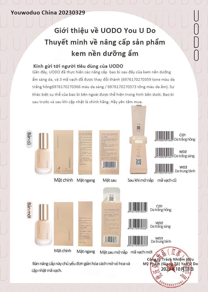 [QUÀ TẶNG MIỄN PHÍ] UODO Foundation kem nền Kiểm soát dầu lâu trôi ...