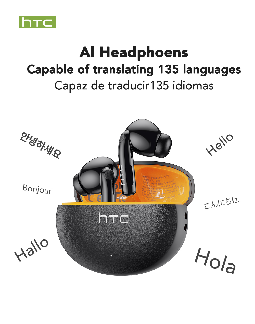 HTC NE29 Tai Nghe Phiên Dịch Dịch Thời Gian Thực 134 Ngôn Ngữ Bluetooth ...