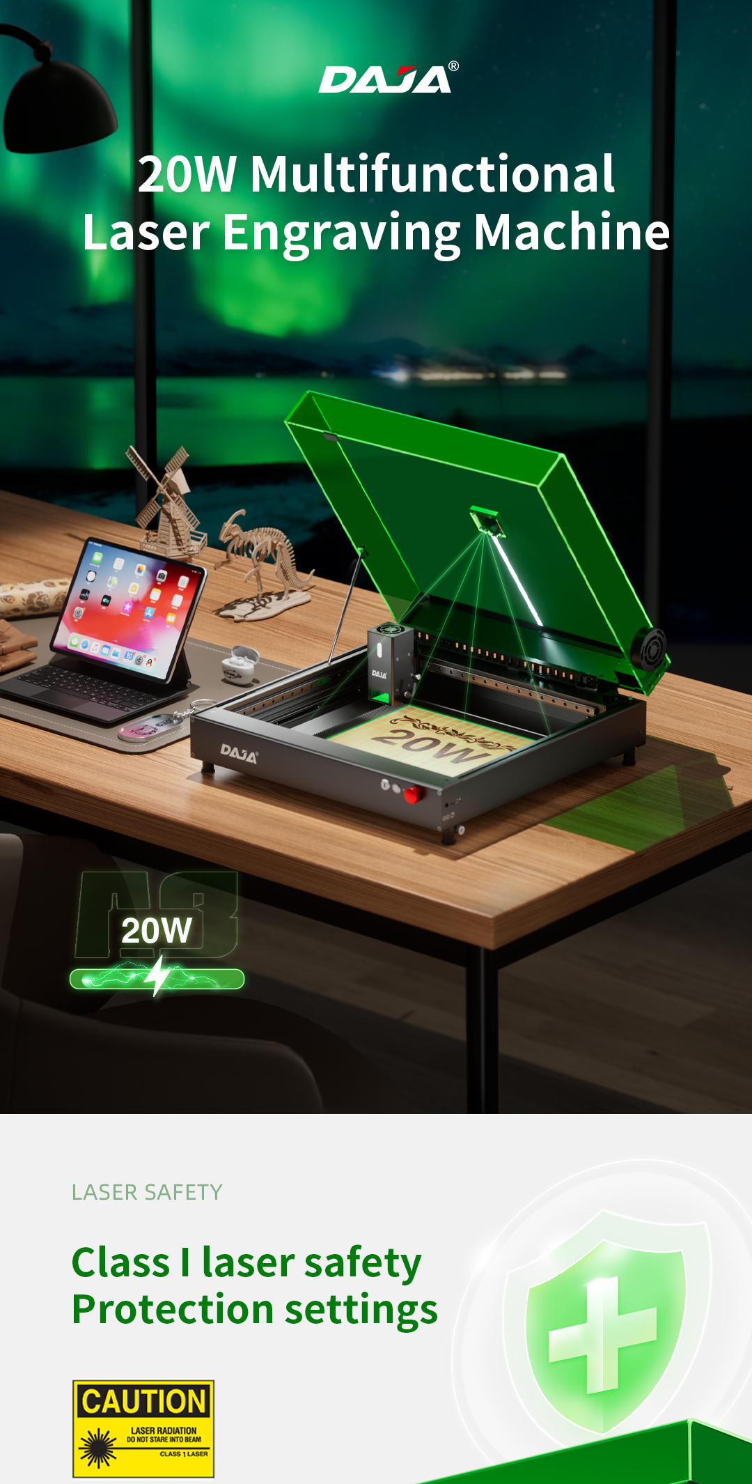 MR.CARVE A8 20W Laser Engraving Machine/Laser Marking/Printing/Metal ...