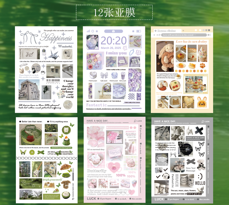 OHAYA | Gió biển mùa xuân |Dòng Muối Cắt Phim Miếng Dán Sách Nhấp Nháy Cát Phong Cảnh Cổ Trang ...