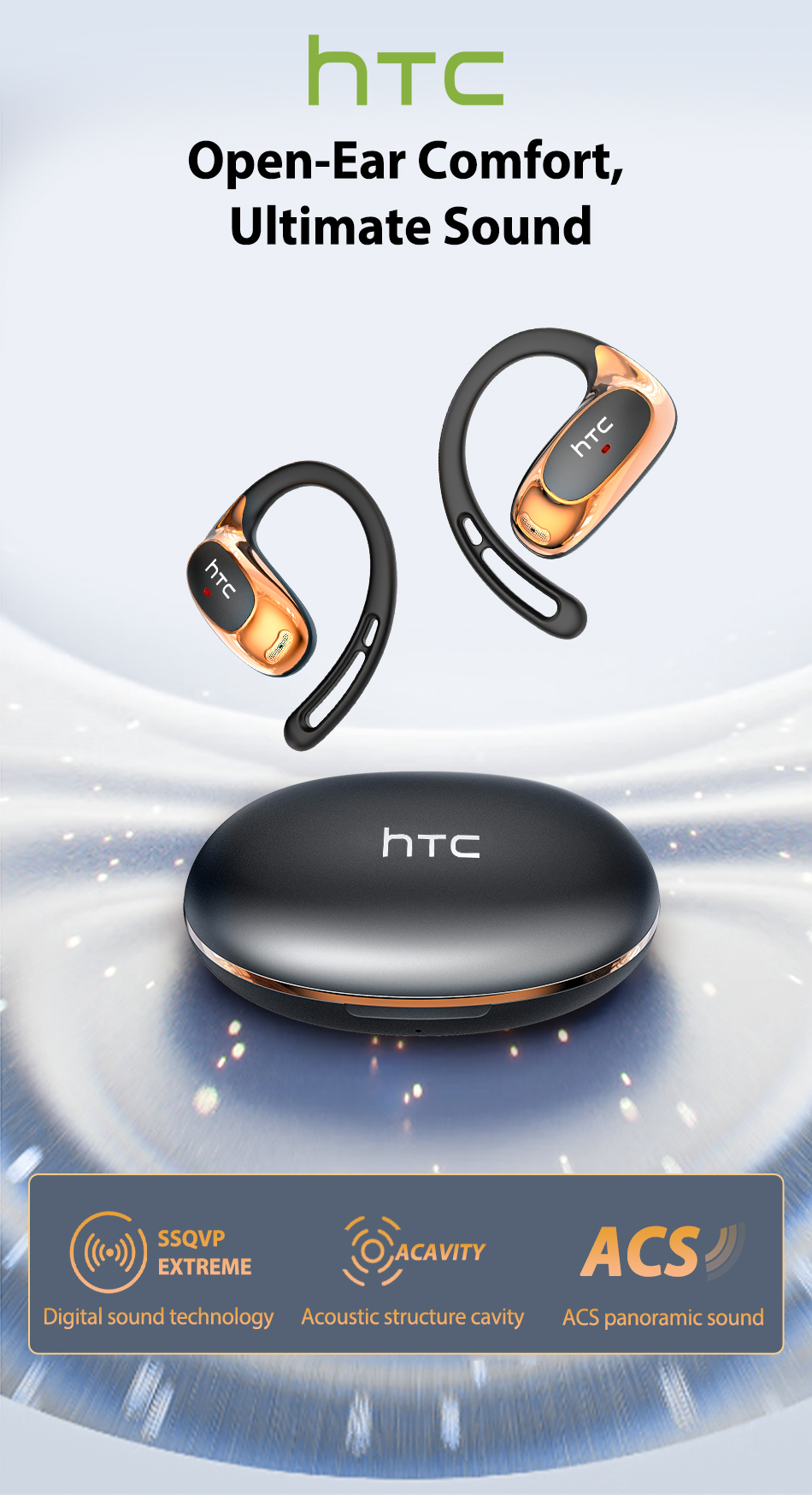HTC NE35 Tai Nghe Phiên Dịch AI Bluetooth 6.0 Dịch 135 ngôn ngữ Tai nghe Bluetooth không dây Tai ...