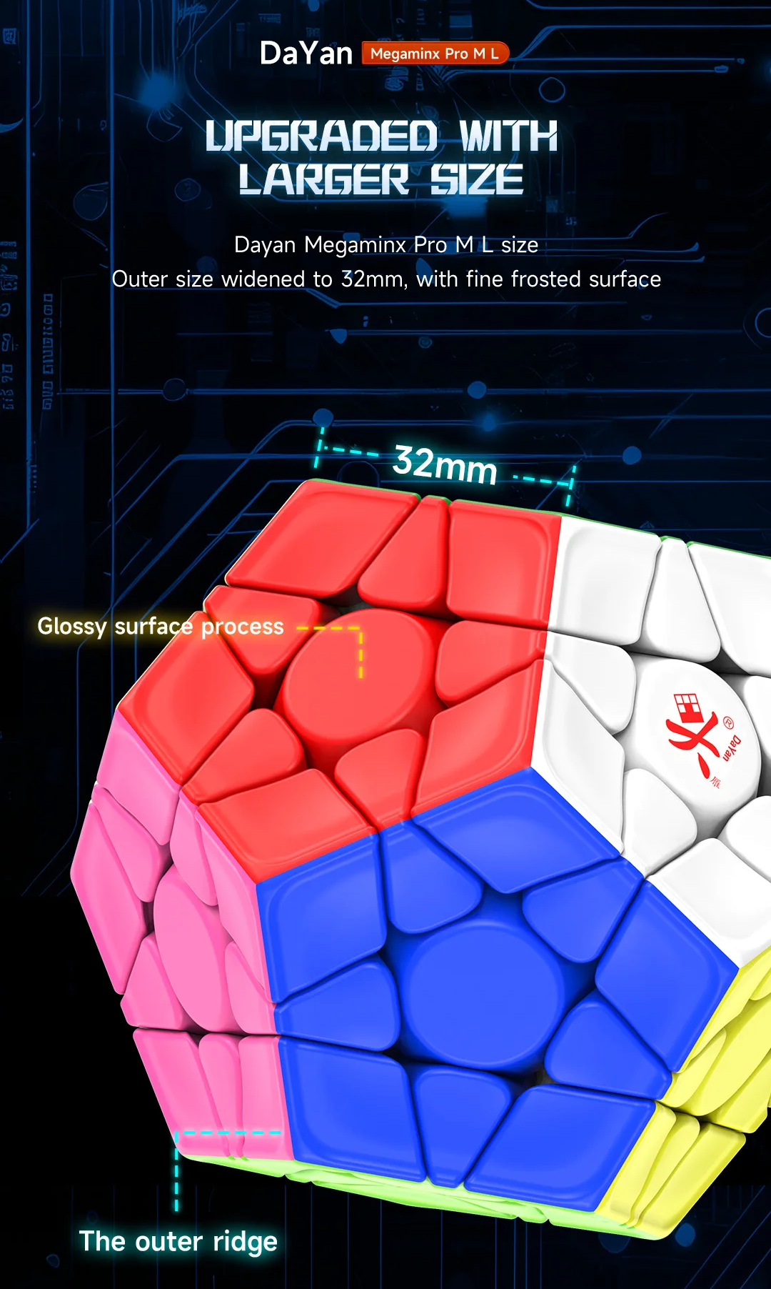 DaYan Megaminx M Pro 3x3 Core Từ Cube Chuyên Nghiệp DaYan Megaminx V2 ...
