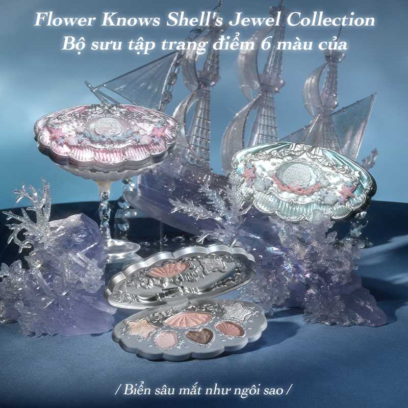 Bảng trang điểm 6 màu Flower Knows Shell 's Jewel Collection 6.5g ...