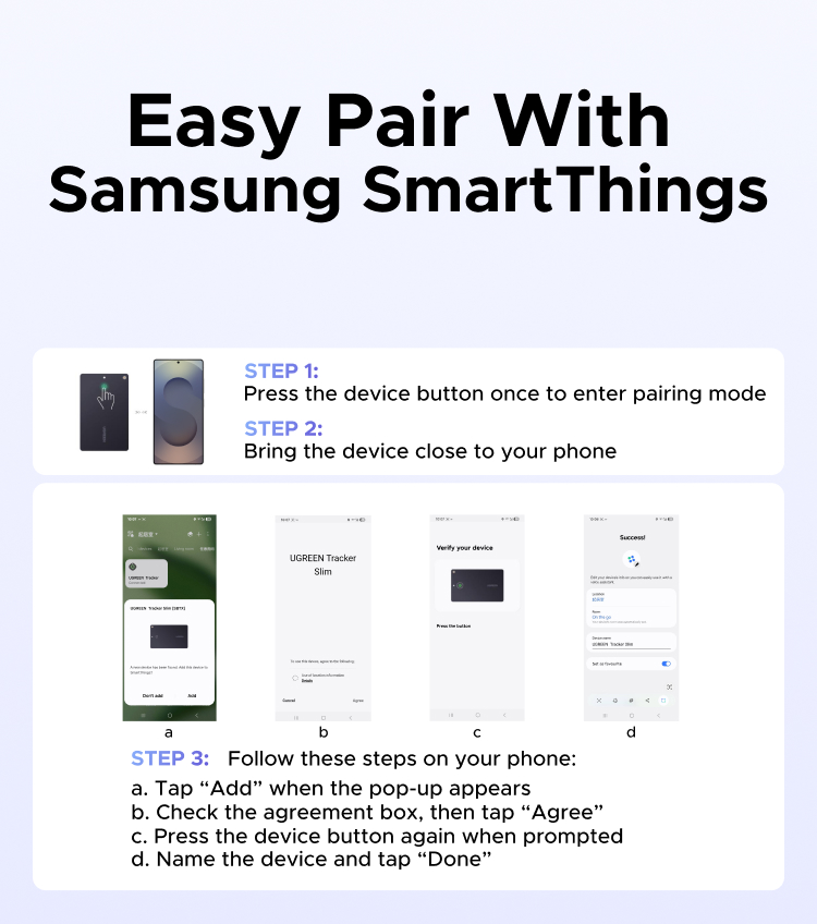 UGREEN Tracker Slim Work với Samsung SmartThings AirTag Công cụ theo dõi thông minh cho Samsung ...