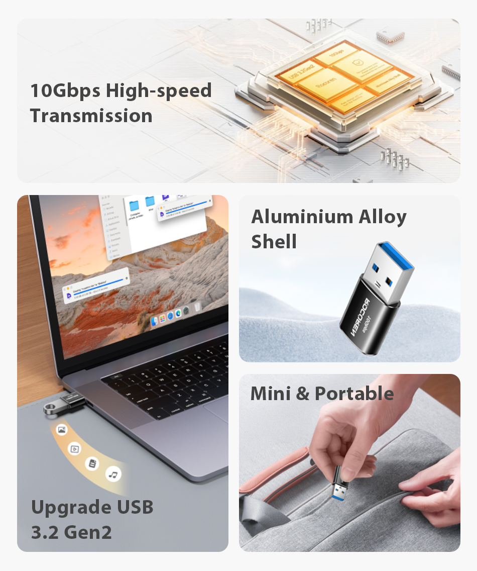 Rocoren USB 3.2 Gen 2 Bộ Chuyển ĐổiOTG Type-C Sang USB-A USBC Type C Nữ ...
