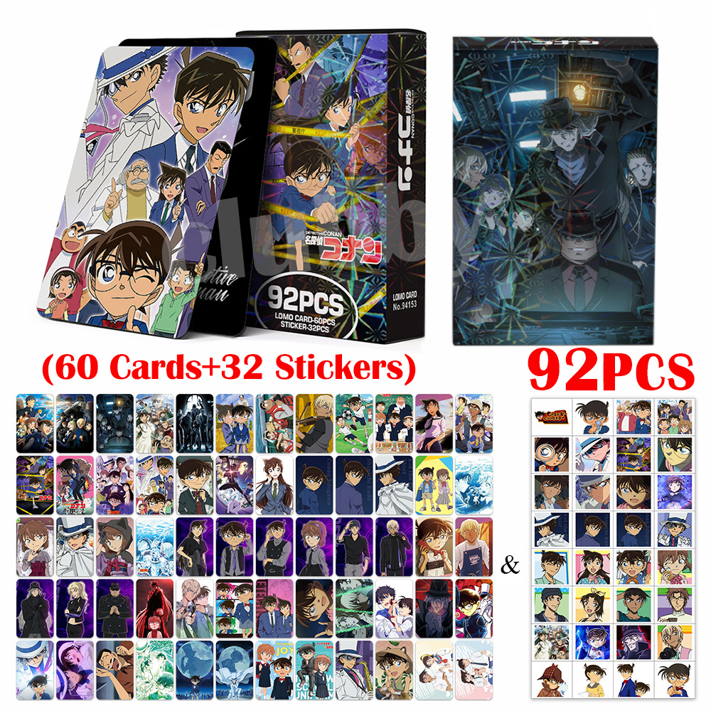 Bộ 92 lomo Card Thám tử lừng danh Conan thẻ ảnh bo góc kaito kid truyện ...