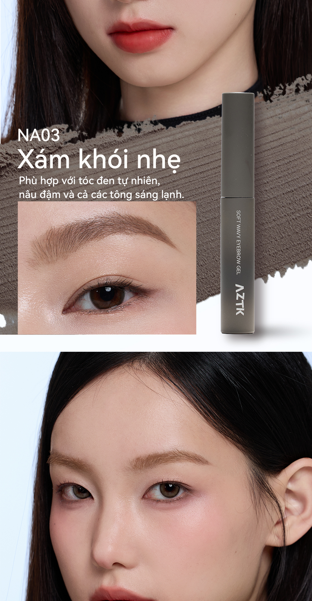 [Sản phẩm mới] Kem dưỡng lông mày AZTK Cloud Dye Giữ màu cho người mới bắt đầu Dễ dàng tô màu ...