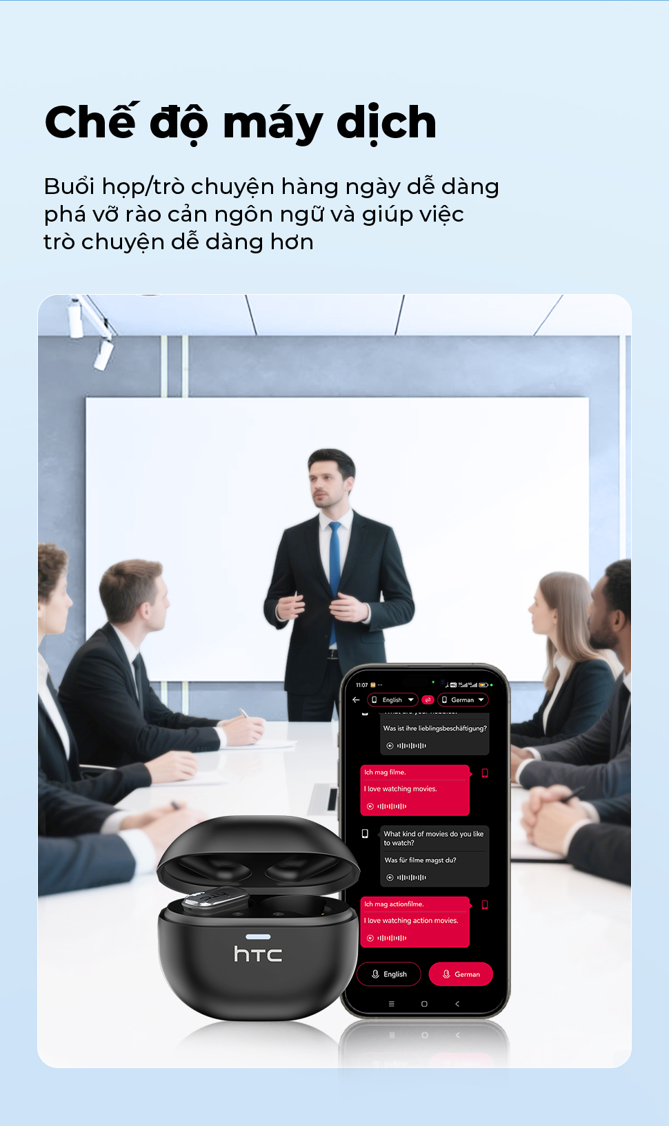 HTC NE16 thời trang mini AI dịch tai nghe V6.0 tai nghe bluetooth điện ...