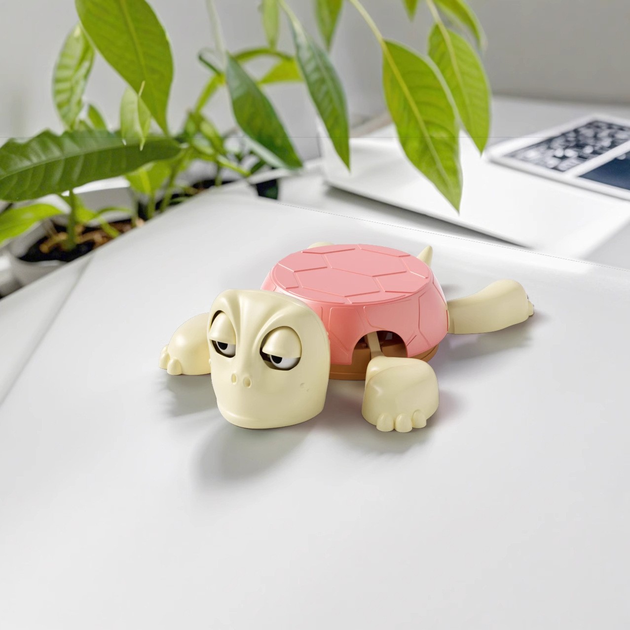 Rùa Cup Pad Đồ chơi Quirky, Press ABS Panicked Turtle Coaster, Sáng tạo Gaping Eyes Biểu hiện ...