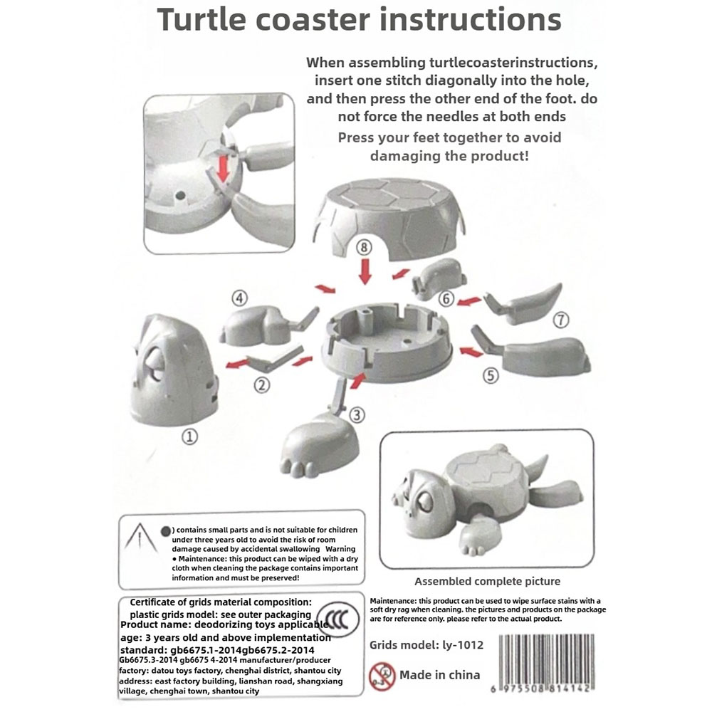 Rùa Cup Pad Đồ chơi Quirky, Press ABS Panicked Turtle Coaster, Sáng tạo Gaping Eyes Biểu hiện ...