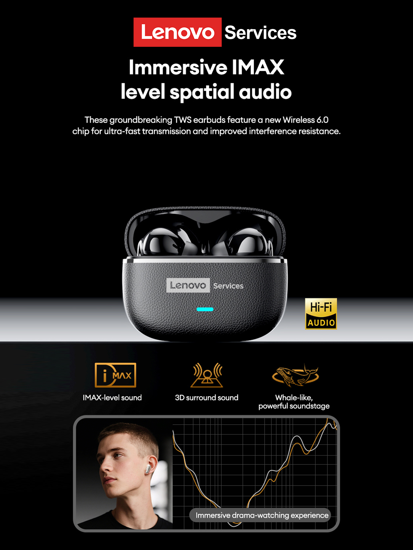 Tai nghe chơi game Lenovo LE208 Tai nghe Bluetooth Độ trễ thấp IPX5 ...