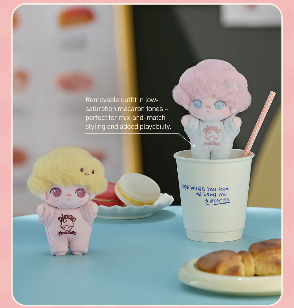 POP MART DIMOO Crush on Coffee Series-Soft-faced Plush Keychain Blind ...