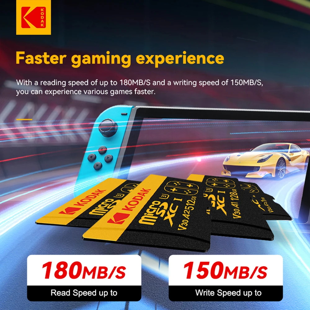 Thẻ Micro SD KODAK A2 V30 U3 - 128GB / 256GB / 512GB Tốc Độ Cao 180MB ...