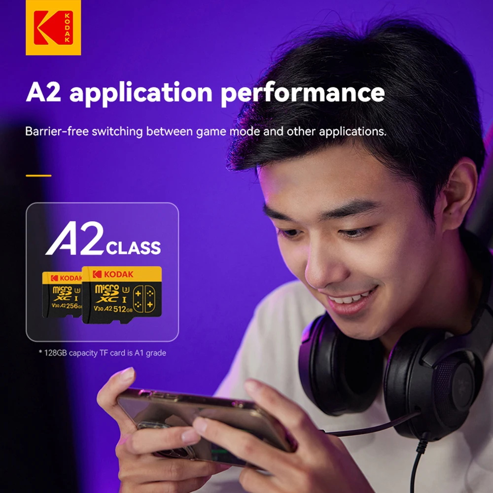 Thẻ Micro SD KODAK A2 V30 U3 - 128GB / 256GB / 512GB Tốc Độ Cao 180MB ...