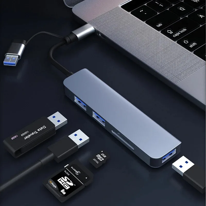 Type C Dual Head 5 trong 1 USB Hub Extender Trạm nối đa chức năng Đầu ...