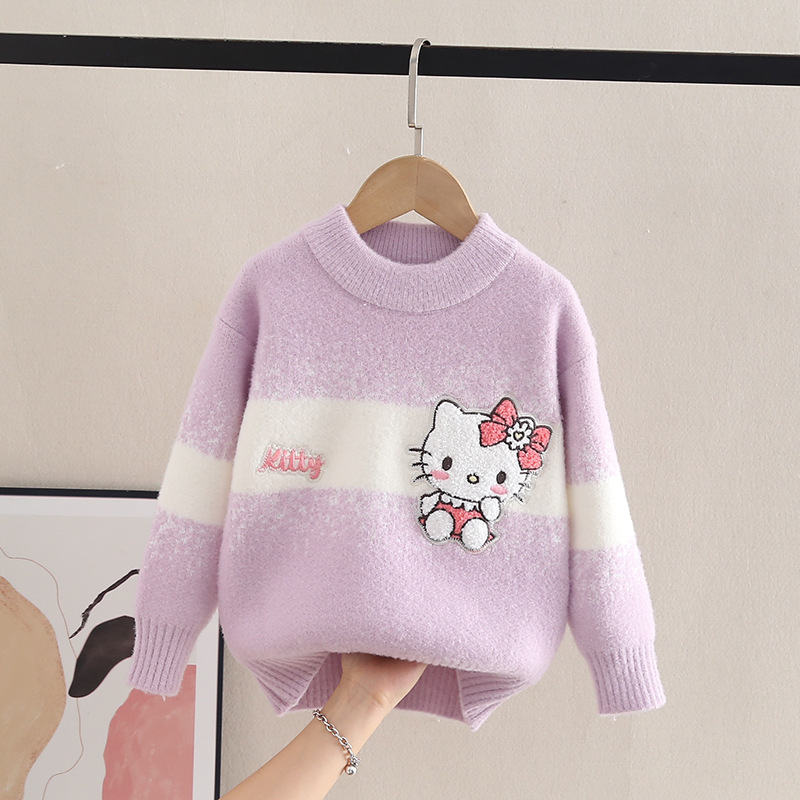 Hello Kitty Trẻ Em Hoạt Hình Áo Len 2025 Thu Đông Kid Bé Gái Hoạt Hình ...