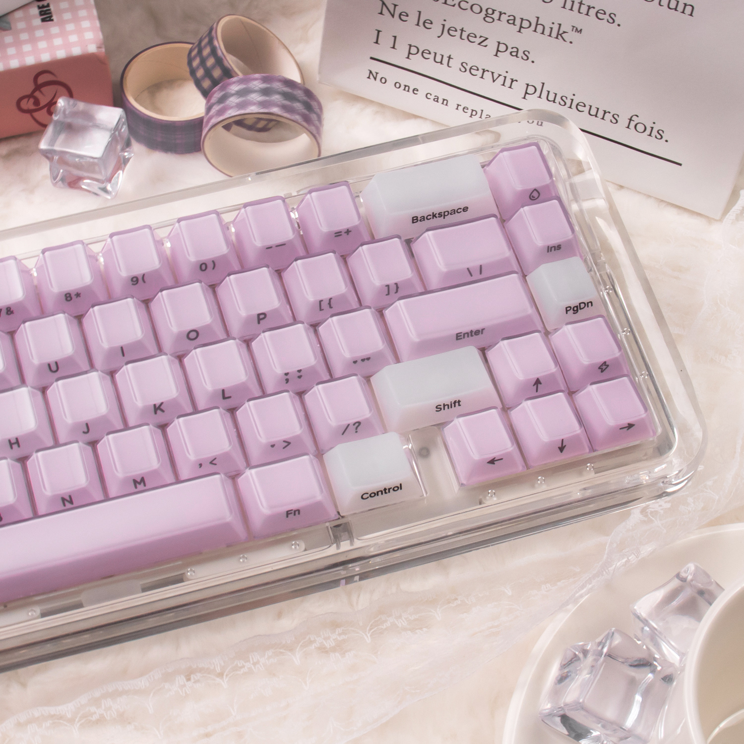 Crystal Pudding ICE keycaps Side Print Cherry profile ABS Double shot ...