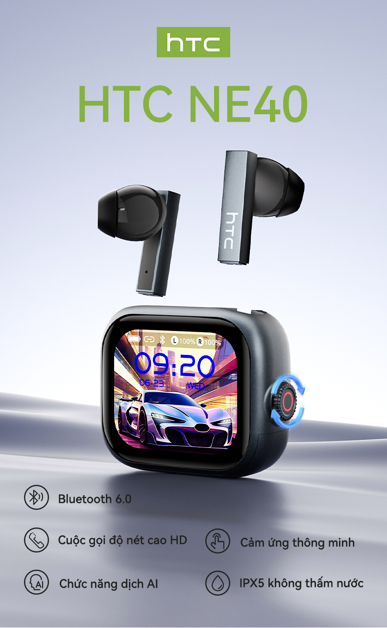 HTC NE40 Tai Nghe Phiên Dịch AI Tai nghe Bluetooth 6.0 Bản dịch 134 ngôn ngữ AI Dịch trực tiếp ...
