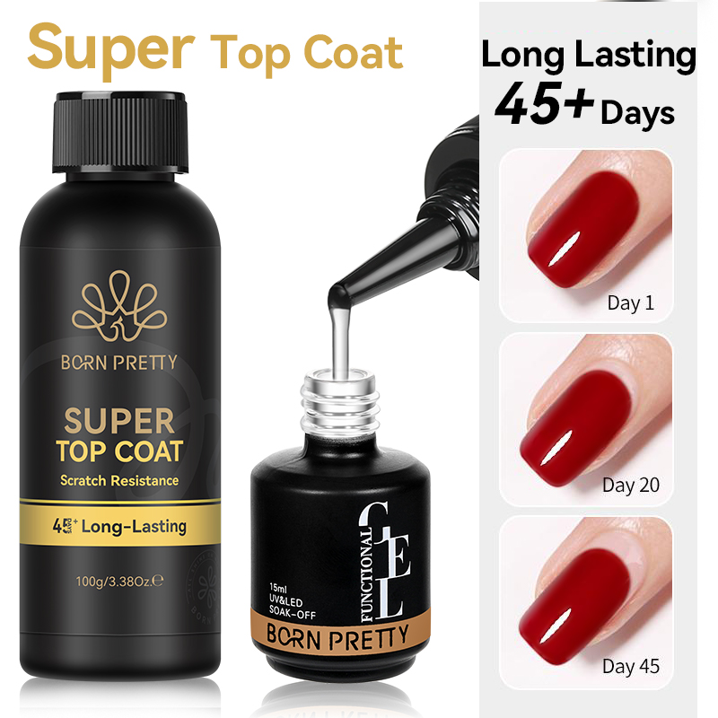 BORN PRETTY 100g Super Top Coat Base Gel Không Lau Top Coat Bóng Lâu ...