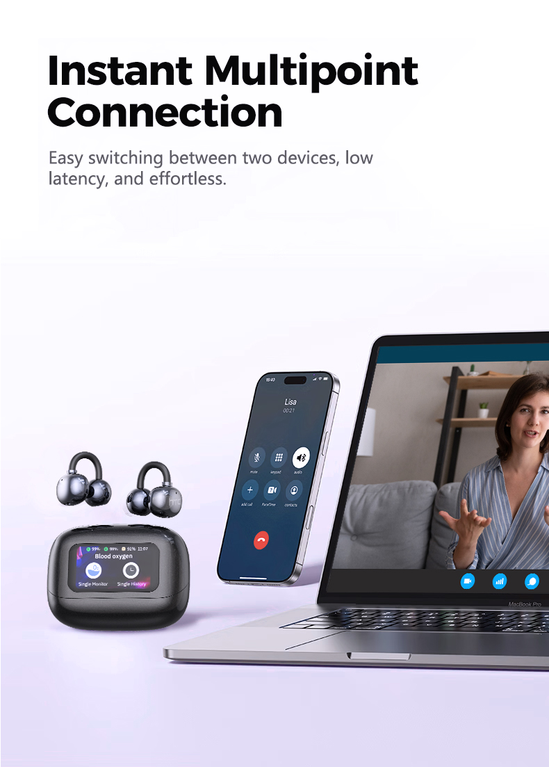 HTC NE41 Tai nghe dịch thuật Tai nghe Bluetooth V6.0 không dây Theo dõi ...