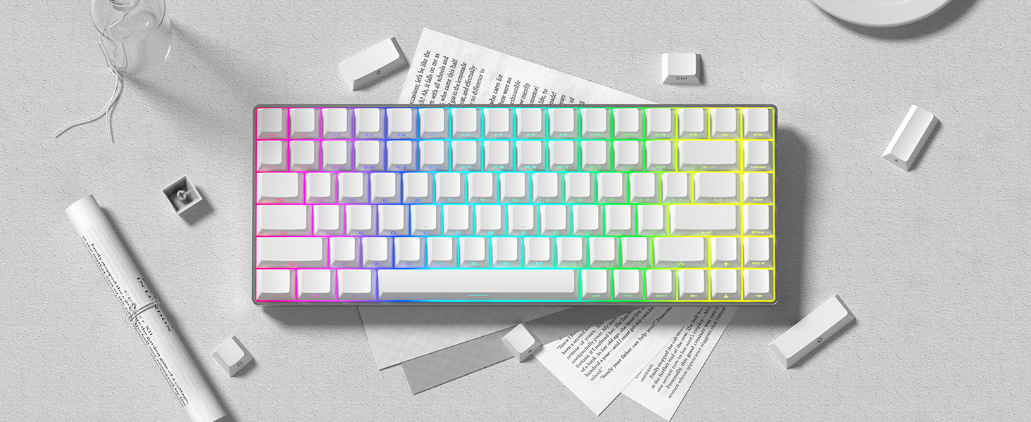PBT Side In Keycaps Double Shot Shine Through 123 Phím White Cherry ...