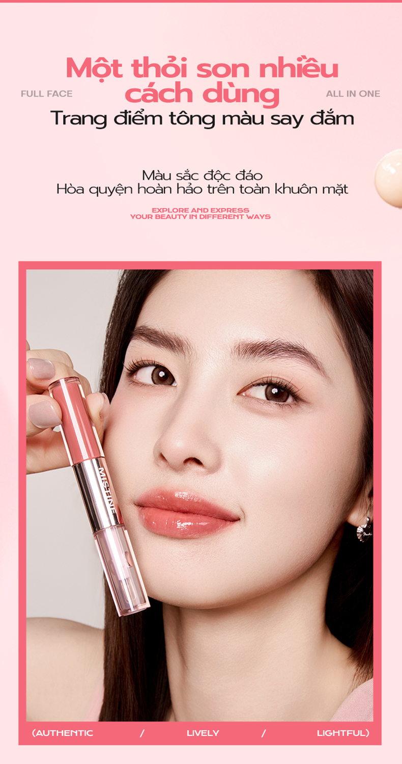 Son môi hai đầu giữ màu lâu MISTINE Sáng da tự nhiên Không dễ dính cốc 3g | Shopee Việt Nam