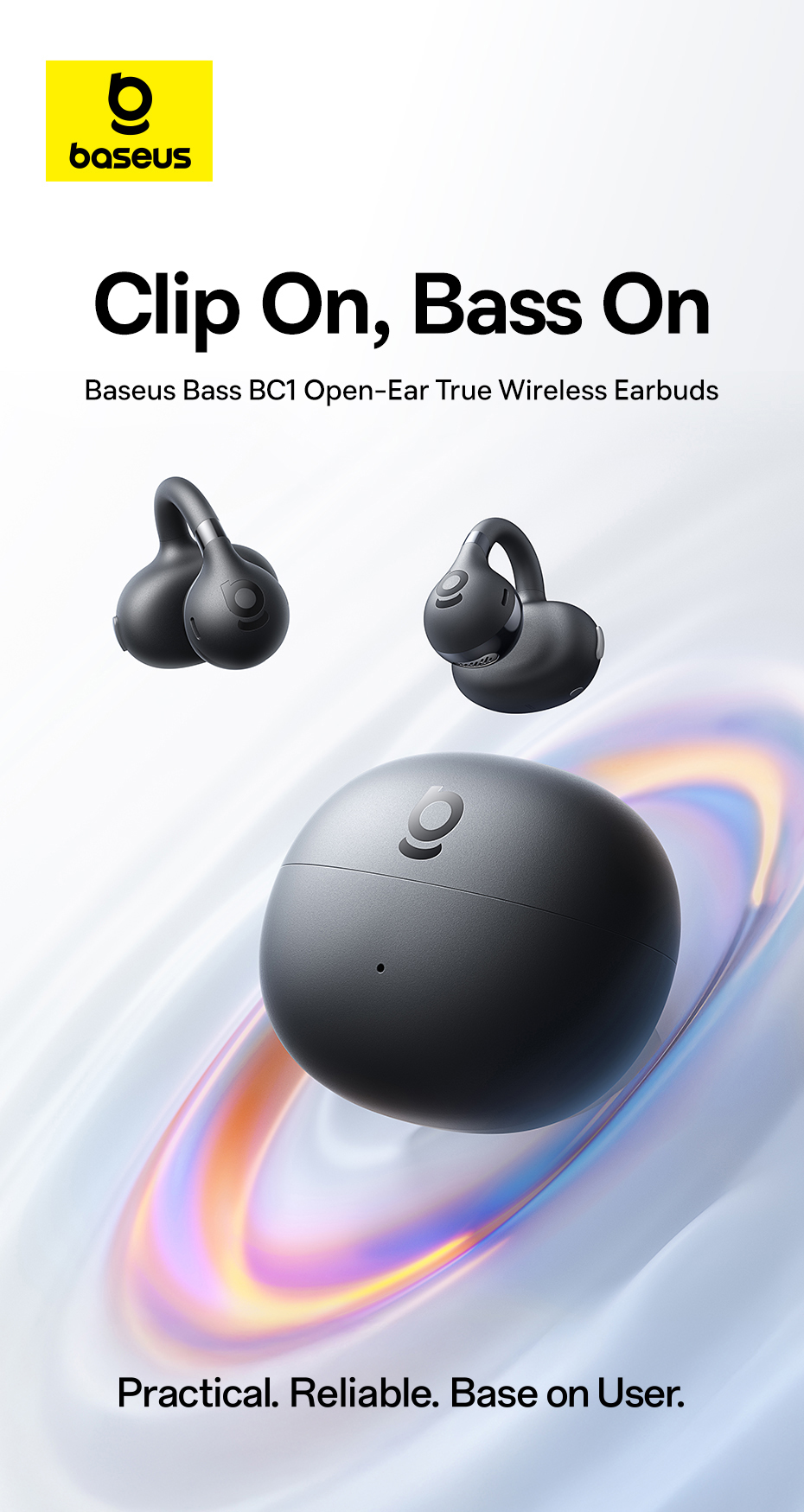Tai nghe không dây thực sự mở tai Baseus Bass BC1 (Loại kẹp) 4 Mic Al ...