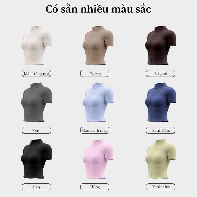 FUYOGI Áo Sơ Mi Yoga Mặc Thể Thao Tập Luyện Nhanh Khô Quần Áo Tập Gym Chạy Bộ Trang Phục Nữ ...