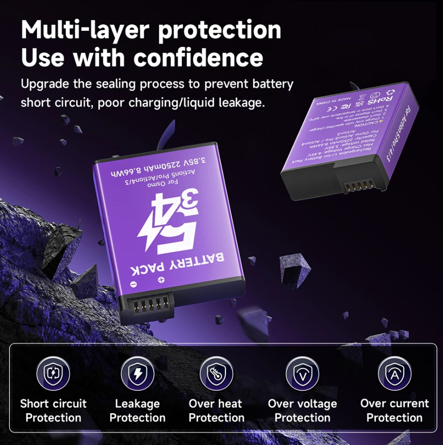 Pin máy ảnh PALO DJI Osmo Action 5Pro / 4 / 3 Dung lượng 2250mAh | Shopee Việt Nam