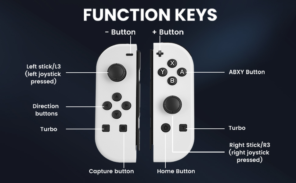 For NS Switch Joy-Con Controller Game Controller Left & Right Bluetooth ...