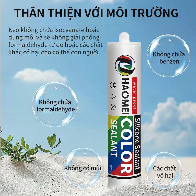 Keo silicon Chất bịt kín Độ bám dính mạnh Chống nấm mốc lâu trôi Không ...