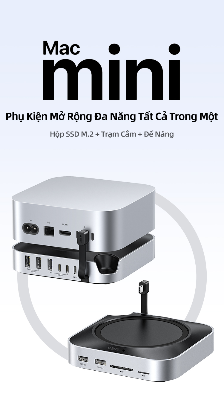 UGREEN USB HUB Docking Station cho Mac Mini M4 M4 Pro M.2 NVMe SSD 8TB ...