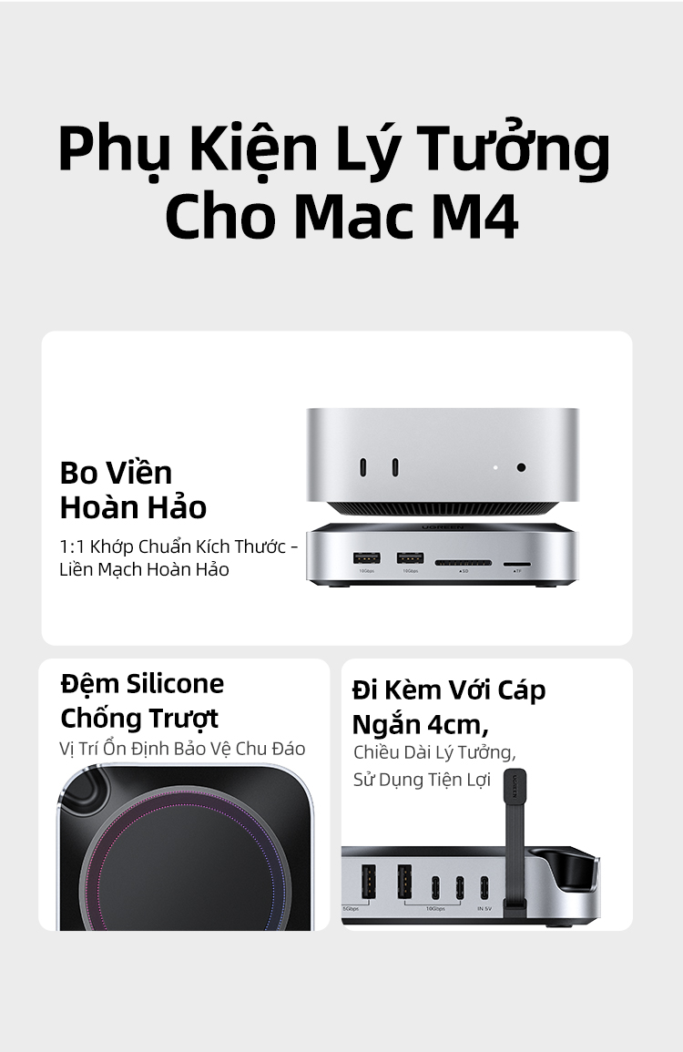 UGREEN USB HUB Docking Station cho Mac Mini M4 M4 Pro M.2 NVMe SSD 8TB ...